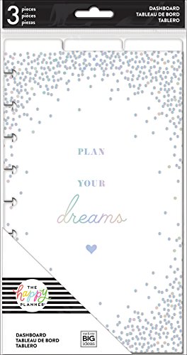 Me & My Big Ideas Happy Planner Medium Dashboards 5.5"X9.65" 3/Pkg, Clear 3"
