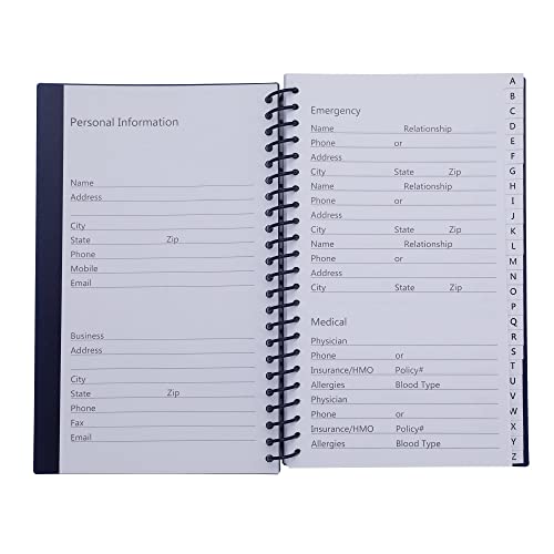 Pen+Gear Contact Book, Etched Poly Cover, Dark Navy Color, 128 Pages, 5.31 in x 8 in