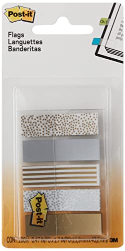 Post-it Flags, 100 Count, .47 in Wide, Assorted Metallic Designs (684-METAL)