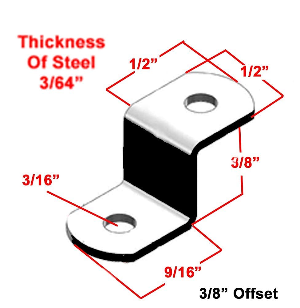 3/8" Offset Clips Extra Heavy Duty with Screws 100 Pack