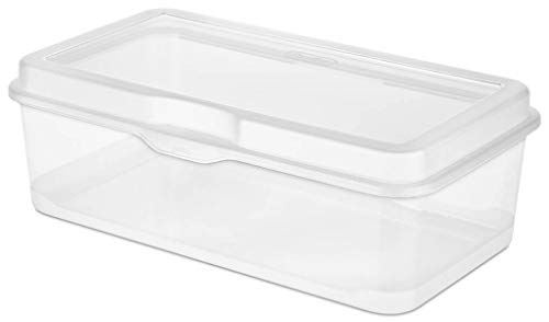Sterilite Large FlipTop Latching Storage Box, 6 Pack, and Small FlipTop Latching Storage Box, 12 Pack for Office and Household Organization