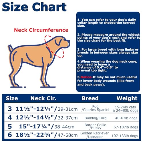 Crazy Felix Soft Dog Cones for Large Medium Small Dogs, Dog Recovery Cone Collar Alternative After Surgery to Stop Licking Scratching, Elizabethan Collar with Hook & Loop Drawstring