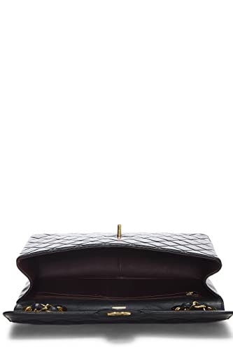 CHANEL, Pre-Loved Black Quilted Lambskin Half Flap Jumbo, Black