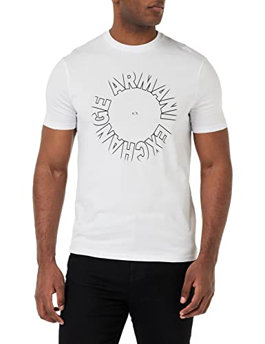 A|X ARMANI EXCHANGE Men's Jersey Graphic Short Sleeve T-Shirt, White, Medium