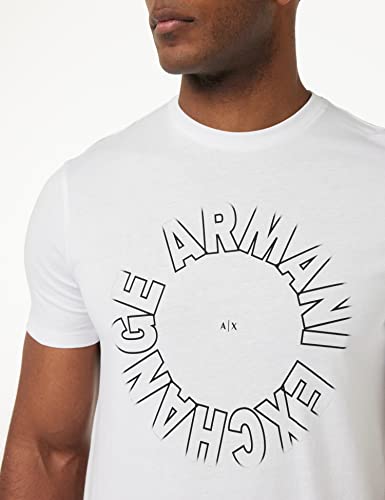A|X ARMANI EXCHANGE Men's Jersey Graphic Short Sleeve T-Shirt, White, Medium