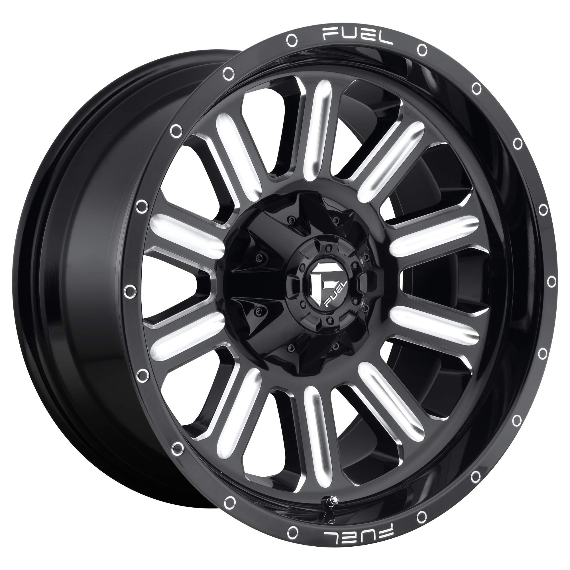FUEL Hardline NBL-Gloss BLK MIL Wheel with Painted (20 x 10. inches /8 x 165 mm, -18 mm Offset)
