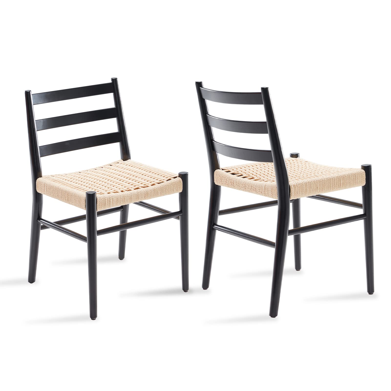 STARY Wood Rattan Dining Room Chairs with Comfortable Woven Seat,Fully-Assembled