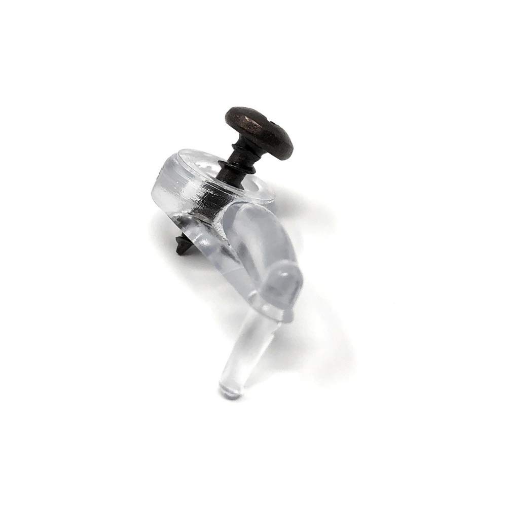 Clear Glass Cabinet Panel Retainer Clips with Screws (25 Pack, 5/16 Inch Offset)