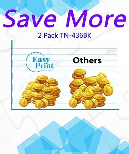 (2-Pack, Black) Compatible TN436BK TN-436BK Toner Cartridge TN-436 Used for Brother HL-L8260CDW HL-L8360CDW MFC-L8900CDW MFC-L8610CDW Printer, Sold by EasyPrint