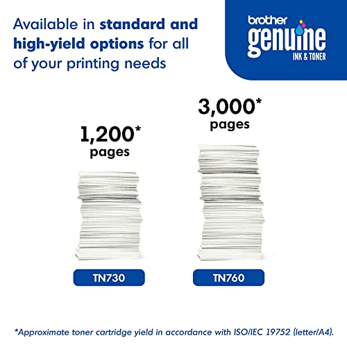 Brother Genuine Standard Yield Toner Cartridge, TN730, Replacement Black Toner, Page Yield Up To 1,200 Pages, Amazon Dash Replenishment Cartridge,1 Pack
