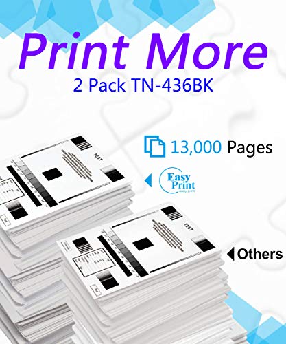 (2-Pack, Black) Compatible TN436BK TN-436BK Toner Cartridge TN-436 Used for Brother HL-L8260CDW HL-L8360CDW MFC-L8900CDW MFC-L8610CDW Printer, Sold by EasyPrint