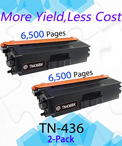 (2-Pack, Black) Compatible TN436BK TN-436BK Toner Cartridge TN-436 Used for Brother HL-L8260CDW HL-L8360CDW MFC-L8900CDW MFC-L8610CDW Printer, Sold by EasyPrint