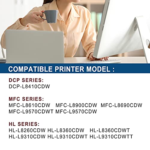 INDI TN433BK TN-433BK Compatible TN433 TN-433 (2 Pack Black) High Yield Toner Cartridge Replacement for Brother DCP-L8410CDW HL-L8360CDWT L9310CDW MFC-L9570CDWT L9570CDW Printer.