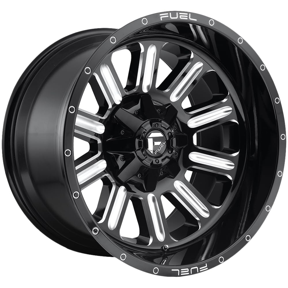 FUEL Hardline NBL-Gloss BLK MIL Wheel with Painted (17 x 9. inches /5 x 139 mm, -12 mm Offset)