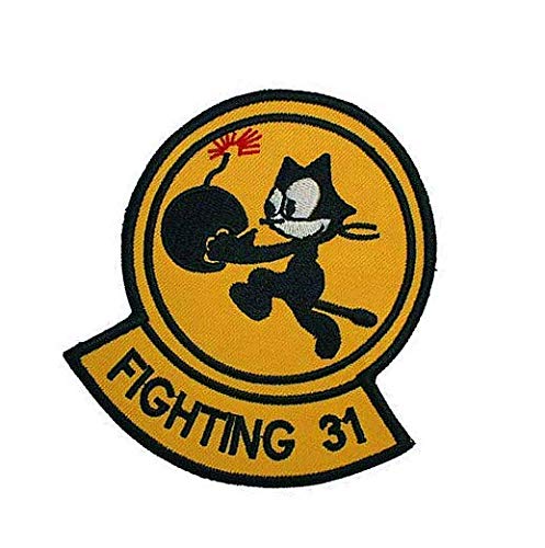 Navy Fighting 31 Squadron Felix The Cat Bomb Military Hook Loop Tactics Morale Embroidered Patch