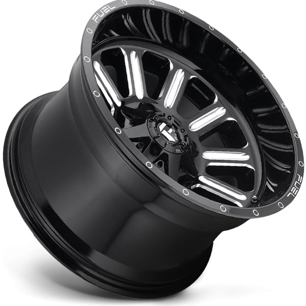 FUEL Hardline NBL-Gloss BLK MIL Wheel with Painted (17 x 9. inches /5 x 139 mm, -12 mm Offset)