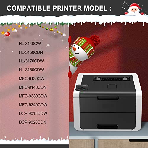 DRAWN TN225 Compatible High Yield TN-225BK TN225BK 2-Pack Black Cartridges Replacement for Brother MFC-9130CW MFC-9140CDN HL-3150CDN HL-3180CDW HL-3170CDW Printer (3,100 Yield - Toner Cartridge)