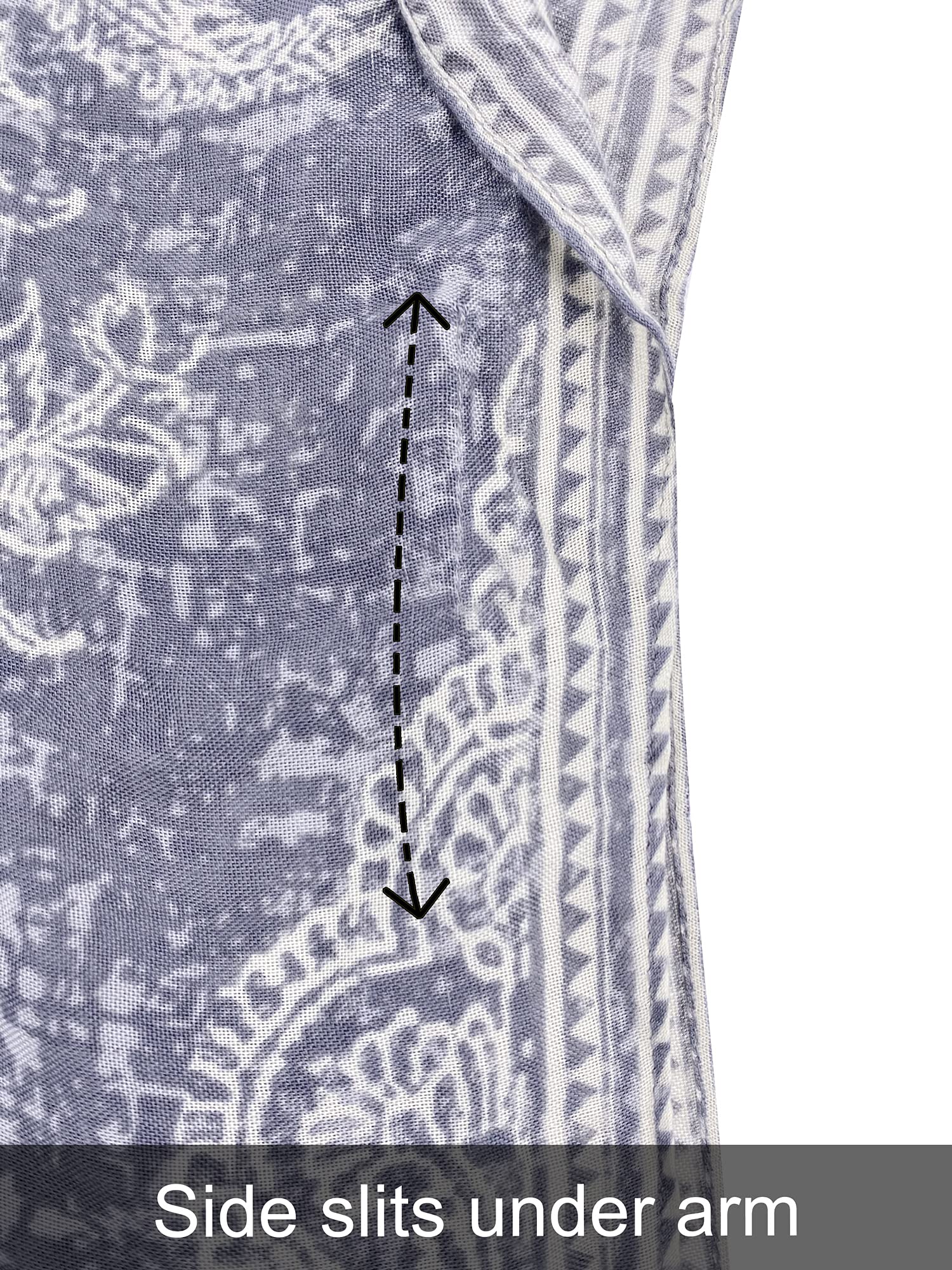 Breezy Lane Women's Kimono Beach Coverup Summer Cardigan Swimsuit Cover Up with Grey Floral Print