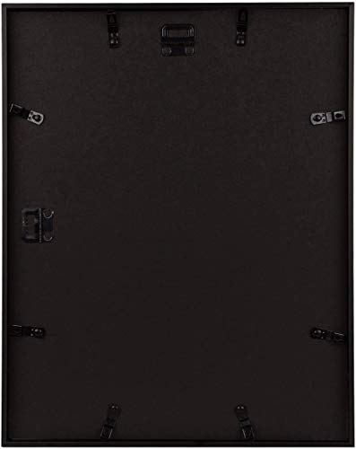 Frametory, 11x14 Aluminum Photo Frame with Ivory Color Mat for 8x10 Picture & Real Glass, Metal Picture Frame Collection (Black, 1-Pack)