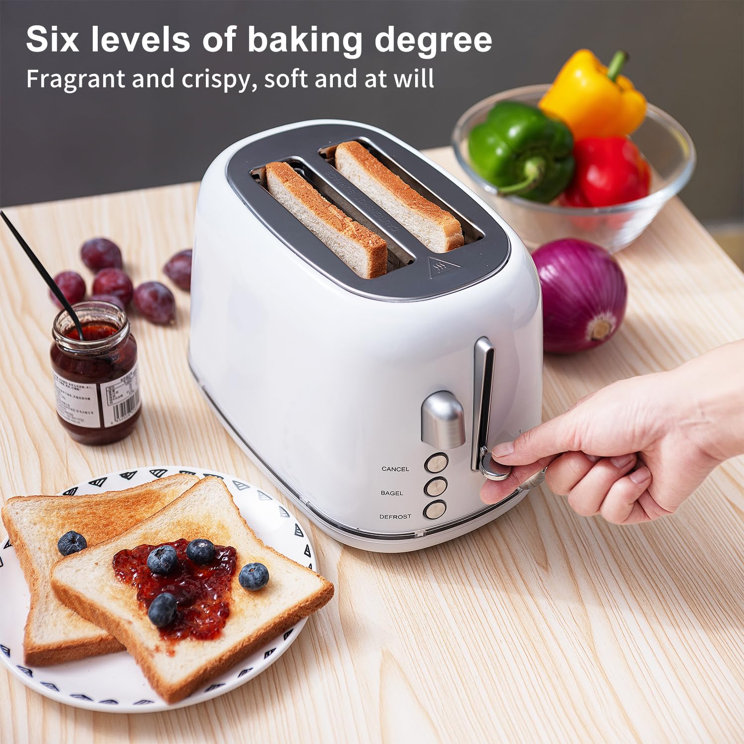 AAYUJUP Toaster 2 Slice Electric:Retro toaster Smart White toaster small toaster oven