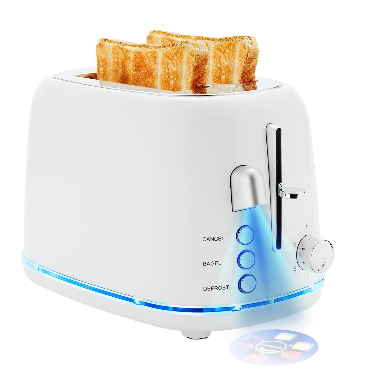 AAYUJUP Toaster 2 Slice Electric:Retro toaster Smart White toaster small toaster oven