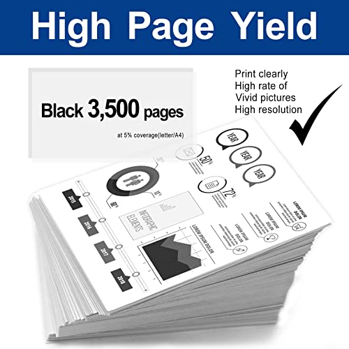 [3,500 Pages High Yield] Compatible TN-760 TN760 Toner Cartridge: Replacement for Brother TN760 Toner MFC-L2710DW MFC-L2750DW HL-L2350DW MFC-L2717DW DCP-L2550DW Printer TN7601PK Toner