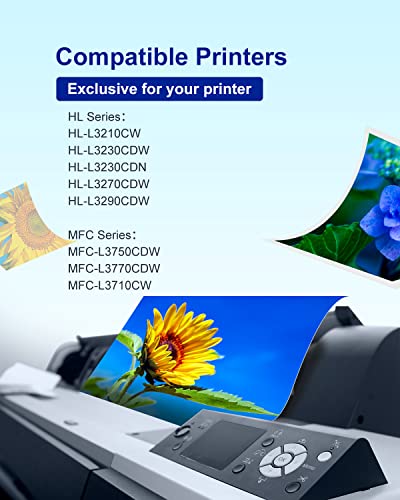 TN227 TN-227BK/C/M/Y High Yield 4 Pack Toner Cartridge Replacement for Brother TN227 TN223 TN 227 Compatible with MFC-L3770CDW HL-L3290CDW HL-L3270CDW MFC-L3710C HL-L3210CW