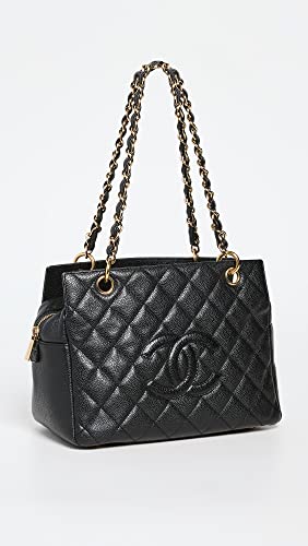 CHANEL Women's Pre-Loved Petit Timeless Tote, Caviar, Black, One Size