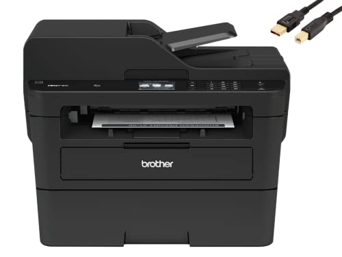 Brother MFC-L27 50DW All-in-One Wireless Monochrome Laser Printer, 36ppm, 2.7” Color Touch, Automatic duplex (2-sided), Durlyfish USB Printer Cable