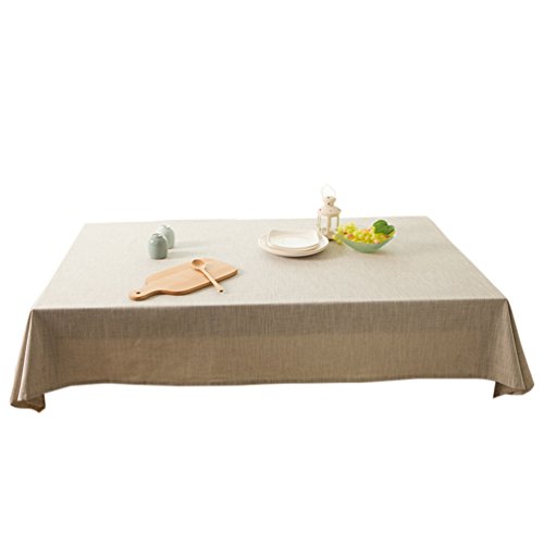 Haotfire Solid Color Decorative Cotton Linen Table Cloth Water Resistant Tablecloth Square Table Cloth for Dining Room