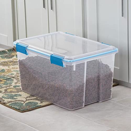 Sterilite 54 Quart Clear Plastic Stackable Storage Container Box Bin with Air Tight Gasket Seal Latching Lid Long Term Organizing Solution, 36 Pack
