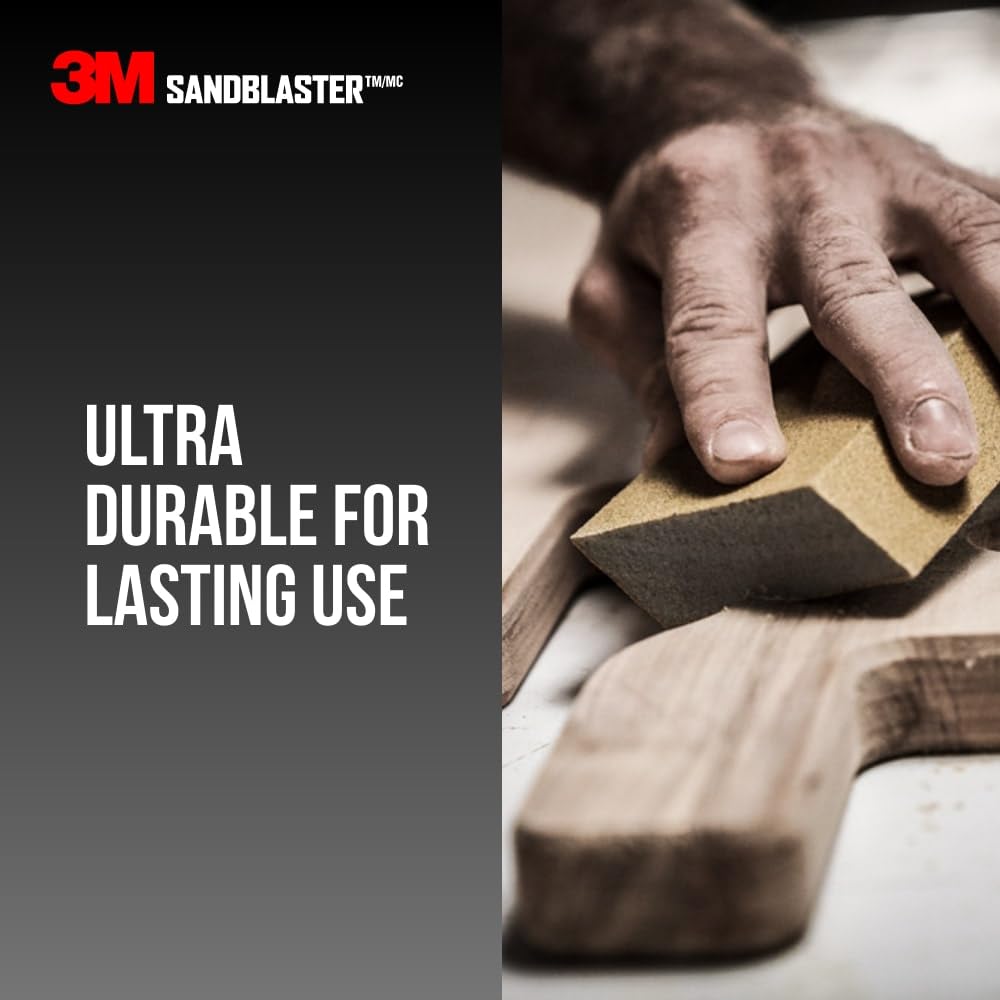 3M 9560 Dual Angled Sanding Sponge, 100 Grit, Gold