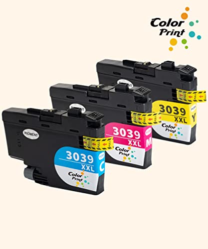 C P 3-Pack (Cyan, Magenta, Yellow) Compatible LC3039 Ink Cartridge Replacement for Brother LC3039XXL LC-3039 XXL LC3037 Work with MFC-J5845DW XL MFC-J5945DW MFC-J6545DW MFC-J6945DW Printers