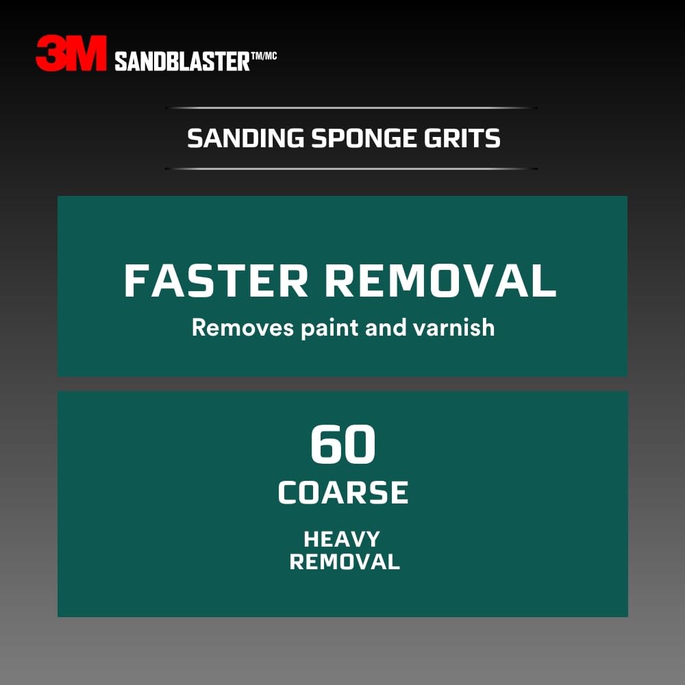 3M 9560 Dual Angled Sanding Sponge, 100 Grit, Gold