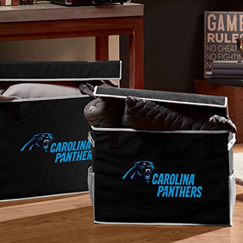 Franklin Sports NFL Carolina Panthers Folding Storage Footlocker Bins - Official NFL Team Storage Organizers - Collapsible Containers - Large