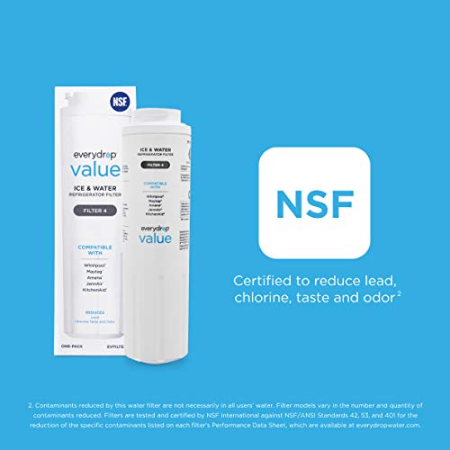 Everydrop Value by Whirlpool Ice and Water Refrigerator Filter 4, EVFILTER4, Single-Pack