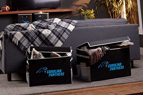 Franklin Sports NFL Carolina Panthers Folding Storage Footlocker Bins - Official NFL Team Storage Organizers - Collapsible Containers - Large