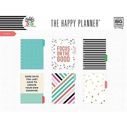 me & my BIG ideas 6 Month Calendar Extension - The Happy Planner Scrapbooking Supplies - 6 Pre-Punched Dividers - Undated Monthly & Weekly - 2 Sticker Sheets with Months and Numbers - Classic Size