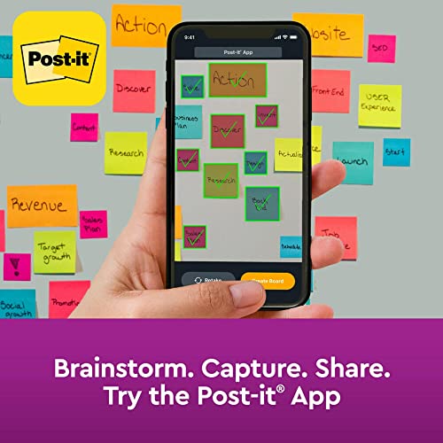 Post-it® Notes, Super Sticky Notes, 3 in x 3 in, Canary Yellow, Pack Of 16 Pads