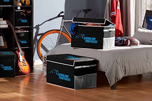 Franklin Sports NFL Carolina Panthers Folding Storage Footlocker Bins - Official NFL Team Storage Organizers - Collapsible Containers - Large