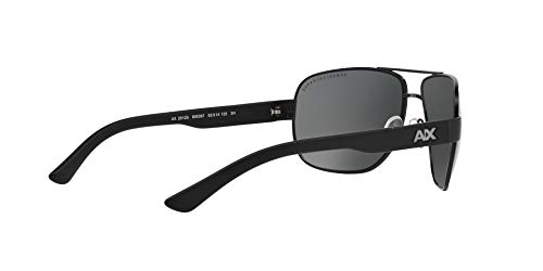 A|X ARMANI EXCHANGE Men's AX2012S Rectangular Sunglasses, Matte Black/Grey, 62 mm