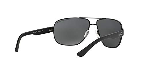 A|X ARMANI EXCHANGE Men's AX2012S Rectangular Sunglasses, Matte Black/Grey, 62 mm