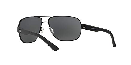 A|X ARMANI EXCHANGE Men's AX2012S Rectangular Sunglasses, Matte Black/Grey, 62 mm