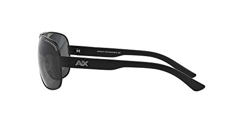 A|X ARMANI EXCHANGE Men's AX2012S Rectangular Sunglasses, Matte Black/Grey, 62 mm