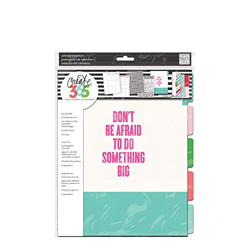 me & my BIG ideas 6 Month Calendar Extension - The Happy Planner Scrapbooking Supplies - 6 Pre-Punched Dividers - Undated Monthly & Weekly - 2 Sticker Sheets with Months and Numbers - Big Size