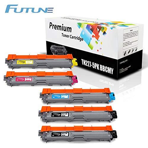 FUTUNE Compatible TN227 TN-227 TN227BK TN223 TN 227 Toner Cartridge Replacement for Brother HL-L3230CDW MFC-L3710CW MFC-L3770CDW MFC-L3750CDW HL-L3290CDW HL-L3210CW (BBCMY, 5-Pack)
