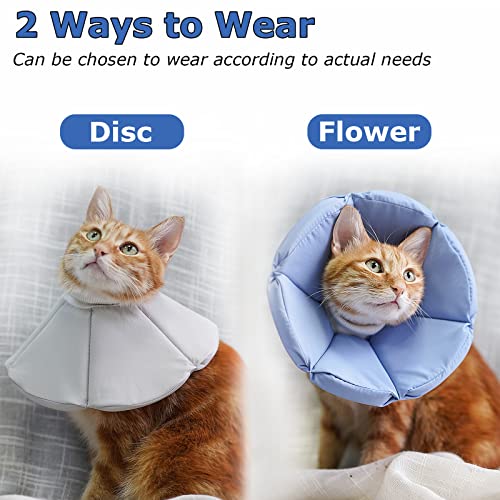 Comfortable Cat Recovery Collar - Soft Cone Alternative for Cats & Kittens, Stops Licking & Scratching, Drawstring Closure