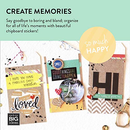me & my BIG ideas mambiChips Chipboard Stickers - Scrapbooking Supplies - Vacation Theme - Metallic Glitter & Multi-Color - Great for Projects, Scrapbooks & Albums - 4 Sheets, 65 Stickers Total