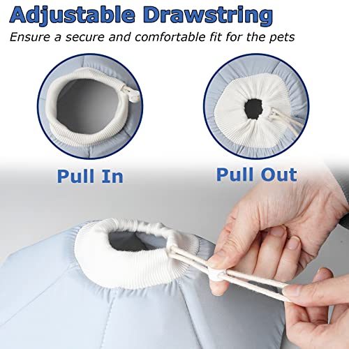 Comfortable Cat Recovery Collar - Soft Cone Alternative for Cats & Kittens, Stops Licking & Scratching, Drawstring Closure
