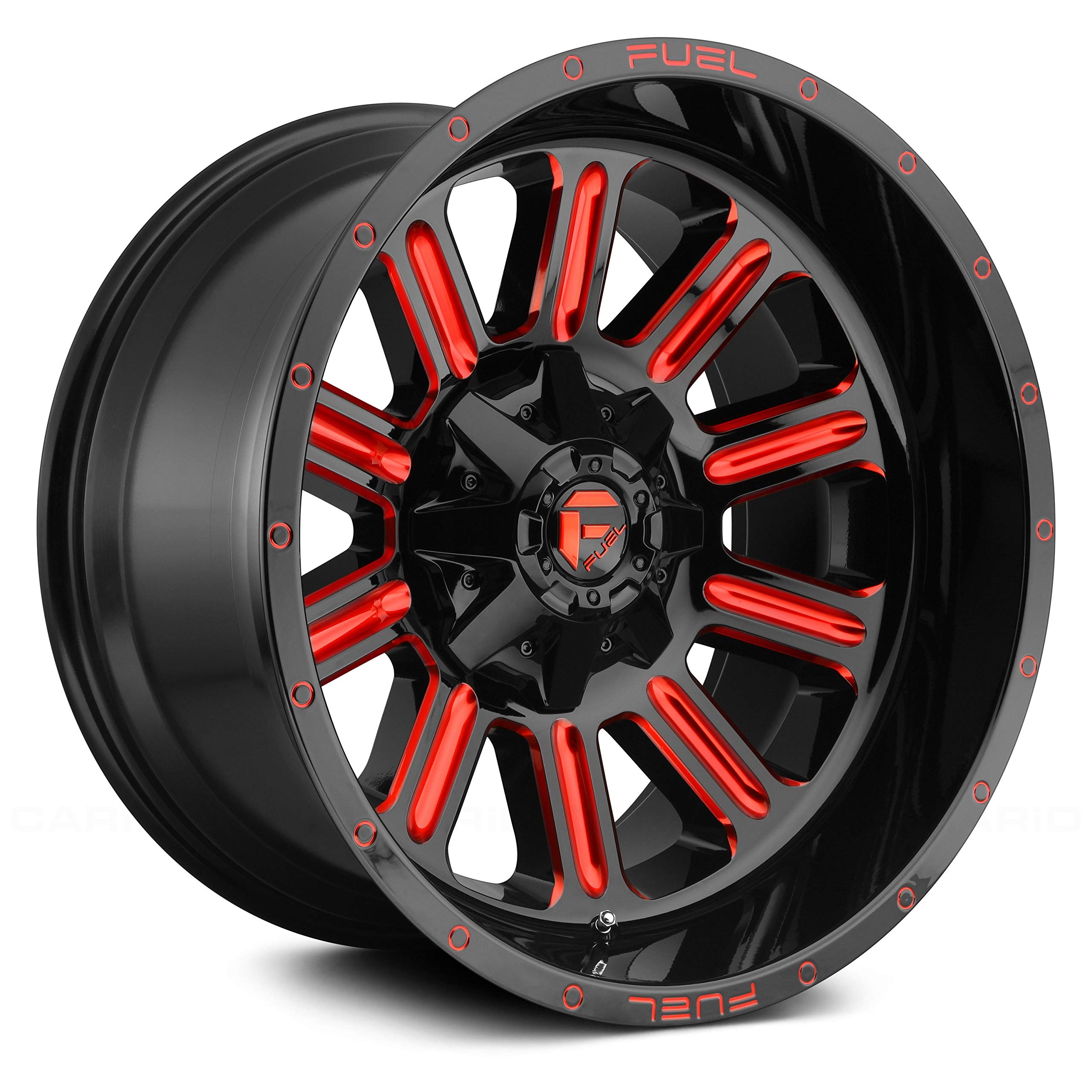 FUEL Hardline NLQ-Gloss MIL RED Wheel with Painted (20 x 10. inches /5 x 127 mm, 20 mm Offset)
